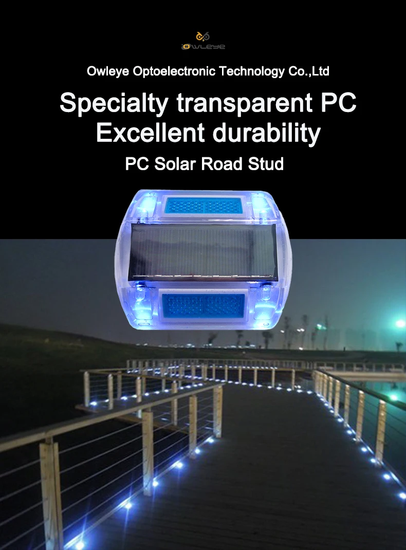 PC Solar Road Stud Blinker signal Light Solar Power LED Road Stud ...