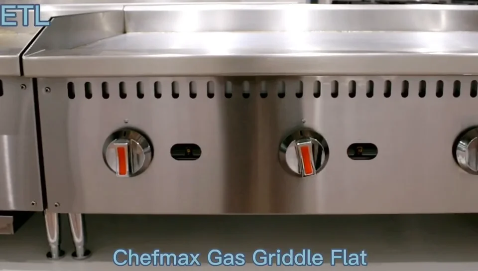 Commercial Stainless Steel Flat Gas Half-grooved Burger Griddle Grill ...