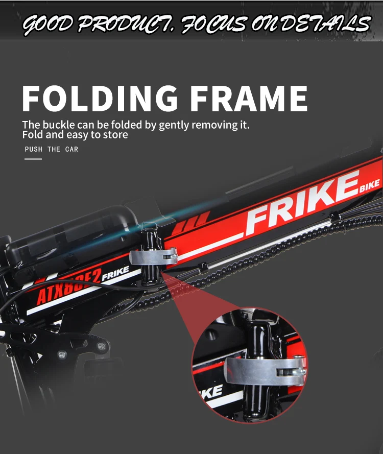 Frike Factory 26" Electric Folding Bike, 250W/350W/500W/1000W, 21 Speed ...
