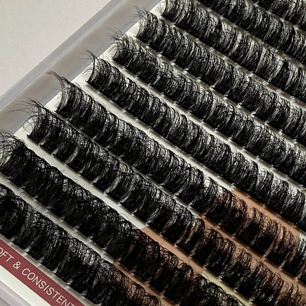 Custom Logo Wispy Individual Cluster Lashes Handmade Segmented Diy Lash ...