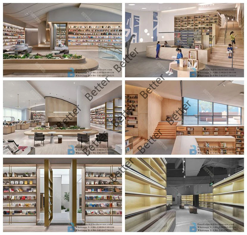 Modern Library Furniture Custom Retail Display Cabinet Bookstore ...