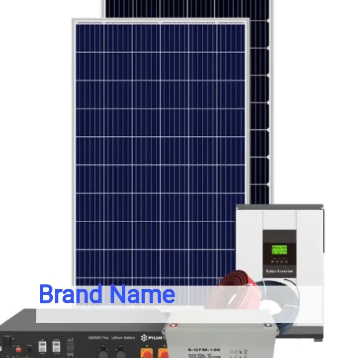 Customized Solar System 4kw 7kw Off-grid Hybrid For Home Commercial Use ...