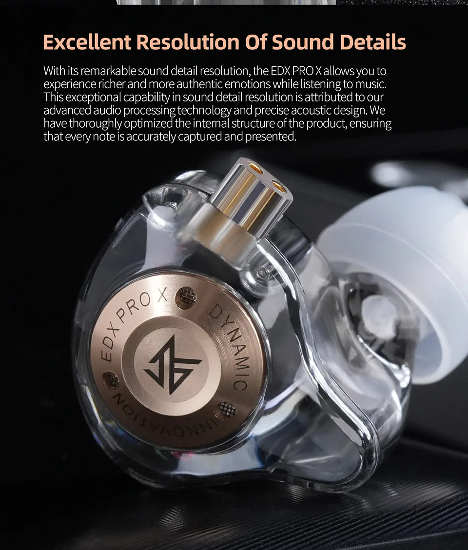 KZ EDX PRO X Earphones - Hifi, Noise Cancelling, In-ear