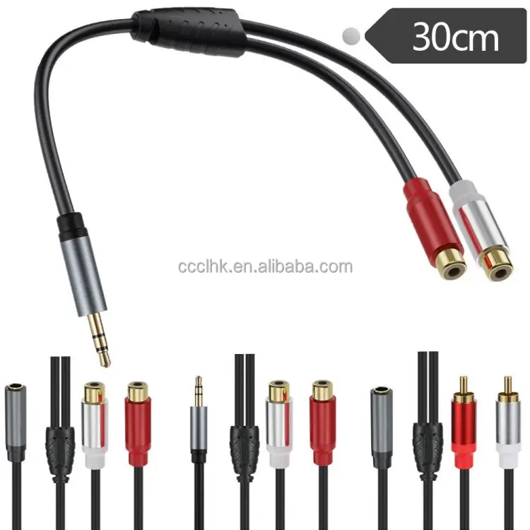 3.5mm To Rca Cable,Rca Cable Gold Plated 3.5mm To 2 Rca Male Stereo ...
