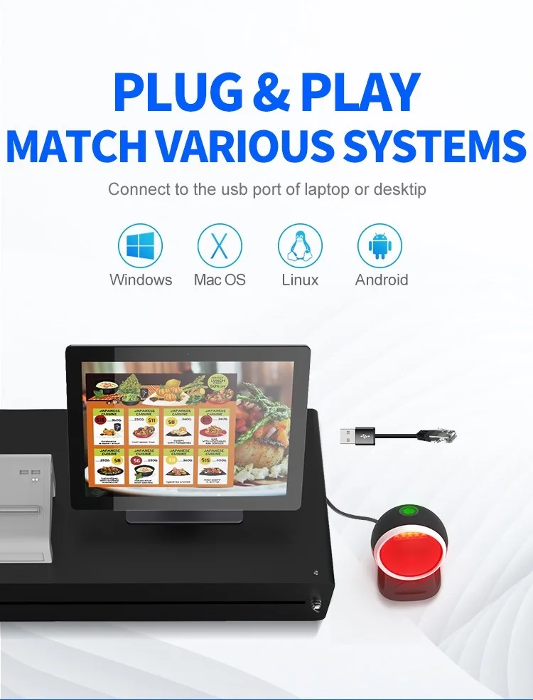 High Quality 2d Desktop Qrcode Tablet Barcode Scanner Supermarkets ...