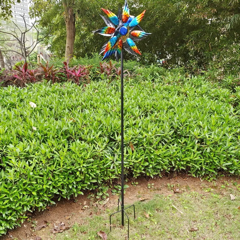 Flying Bird Flamingo Kinetic Metal Wind Spinners for Garden