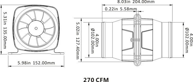 Tooflo 12v Dc Blower Fan For Rv 2 Inch Fan Blower Small Air Blower For ...