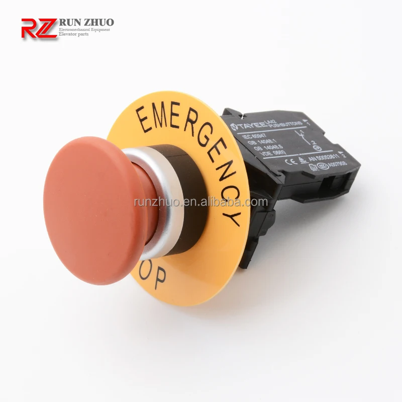 Interruptor De Botón De Parada De Emergencia Para Elevador,Pulsador De Bloqueo Automático La42j ...