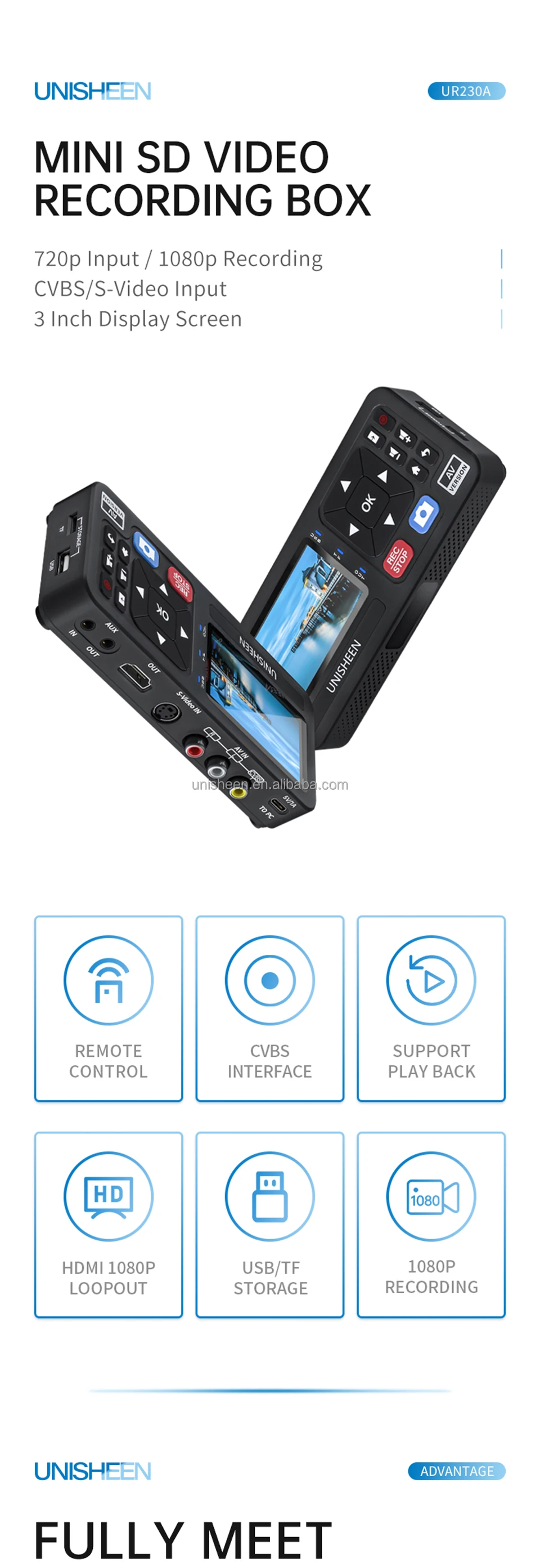 Unisheen Ur230a Mini Size Standalone Endoscope Switchable Video ...