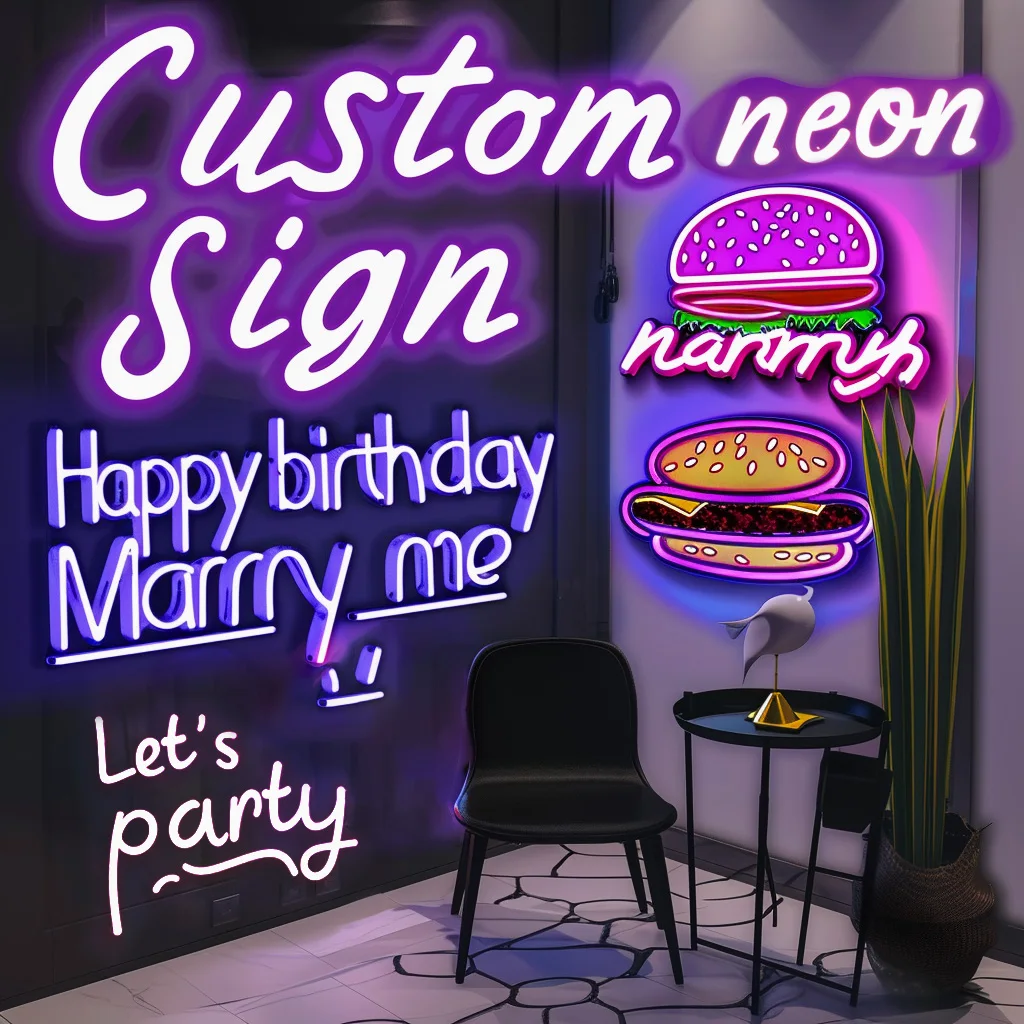 Custom Led Light Neon Sign logo Outdoor Advertising bar Party Decorate ...