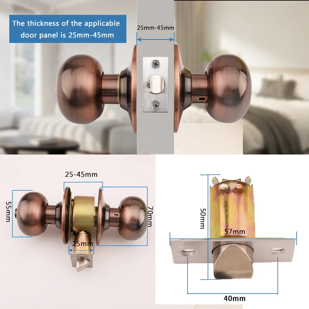 Roeasy Turkey Security Round Ball Door Locks for Aluminium