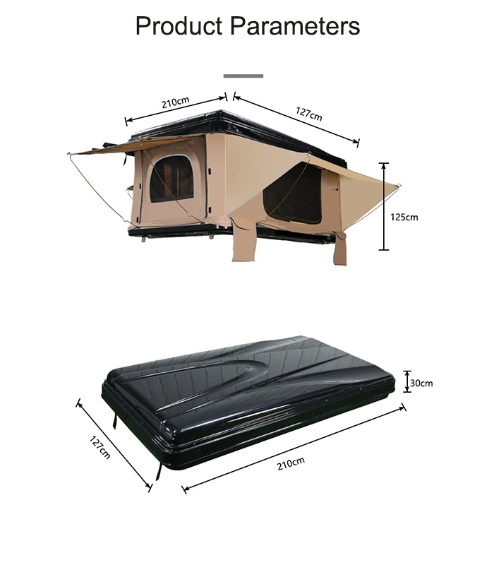 Waterproof Clamshell Rooftop Tent 2 Person Camping Aluminum Hard Shell ...