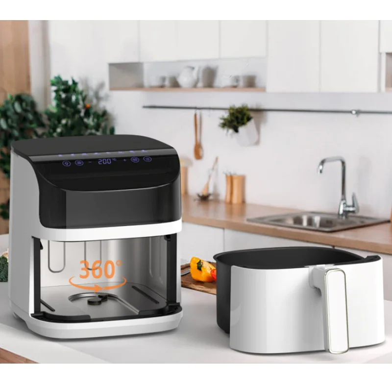 Anbolife 5L Visible & Auto-mixing Smart air Fryer Electric Digital ...