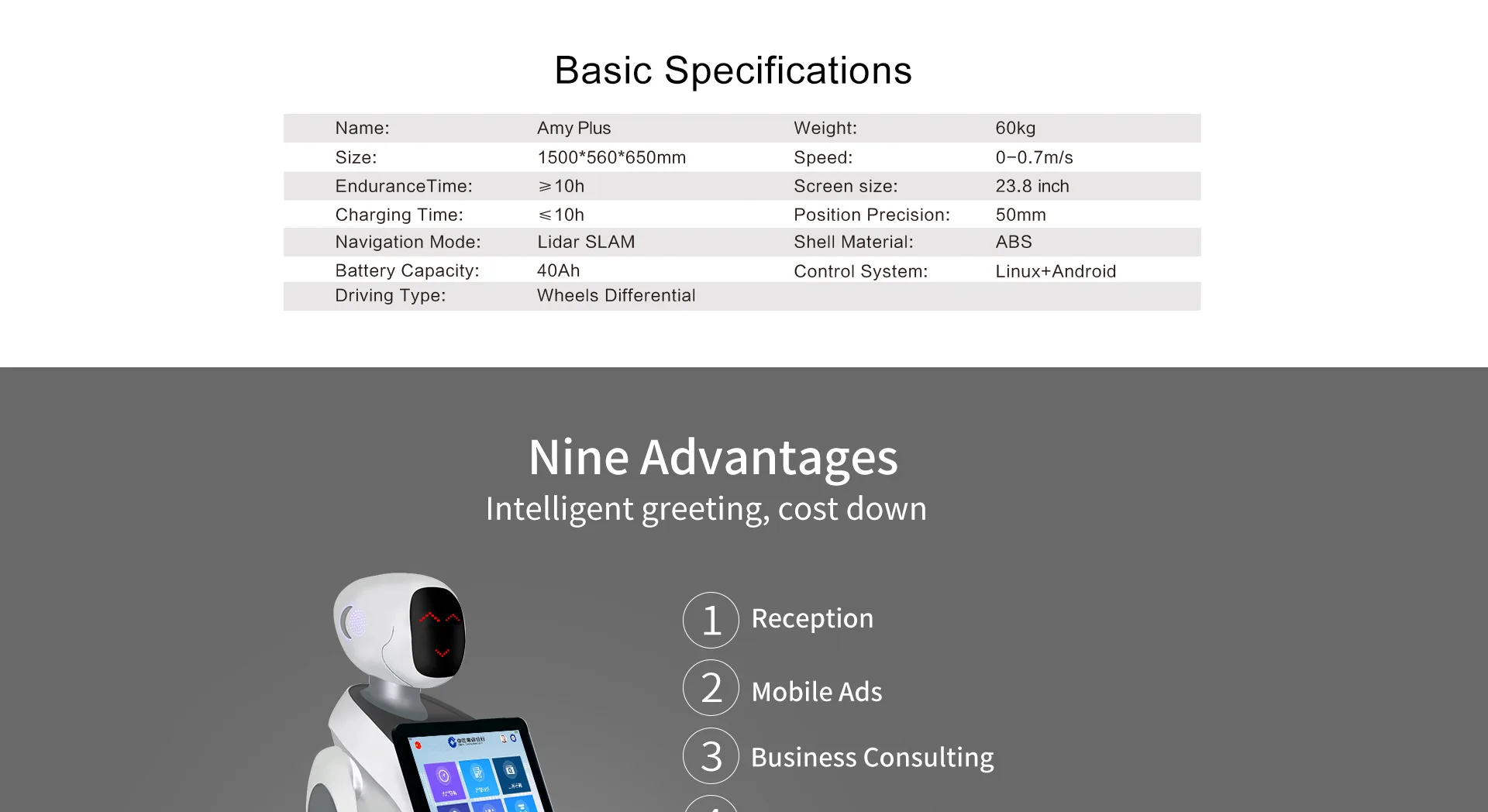 Csjbot Commercial Robots Waiter Humanoids Smart Intelligent Reception ...