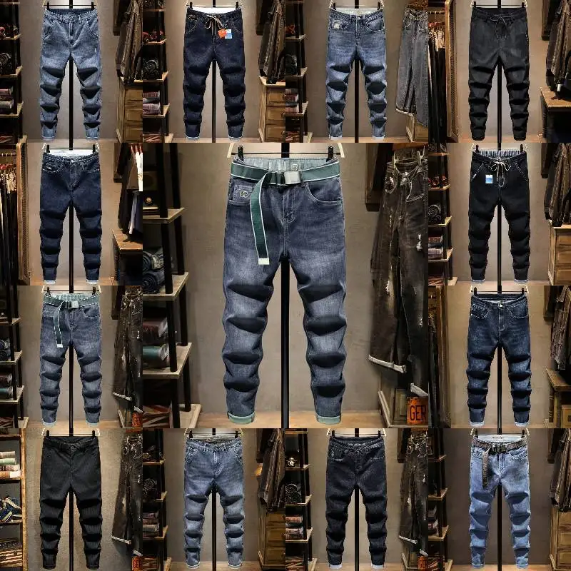 Men's Solid Double Knee Work Jeans Denim Painter Pants Custom Carpenter ...