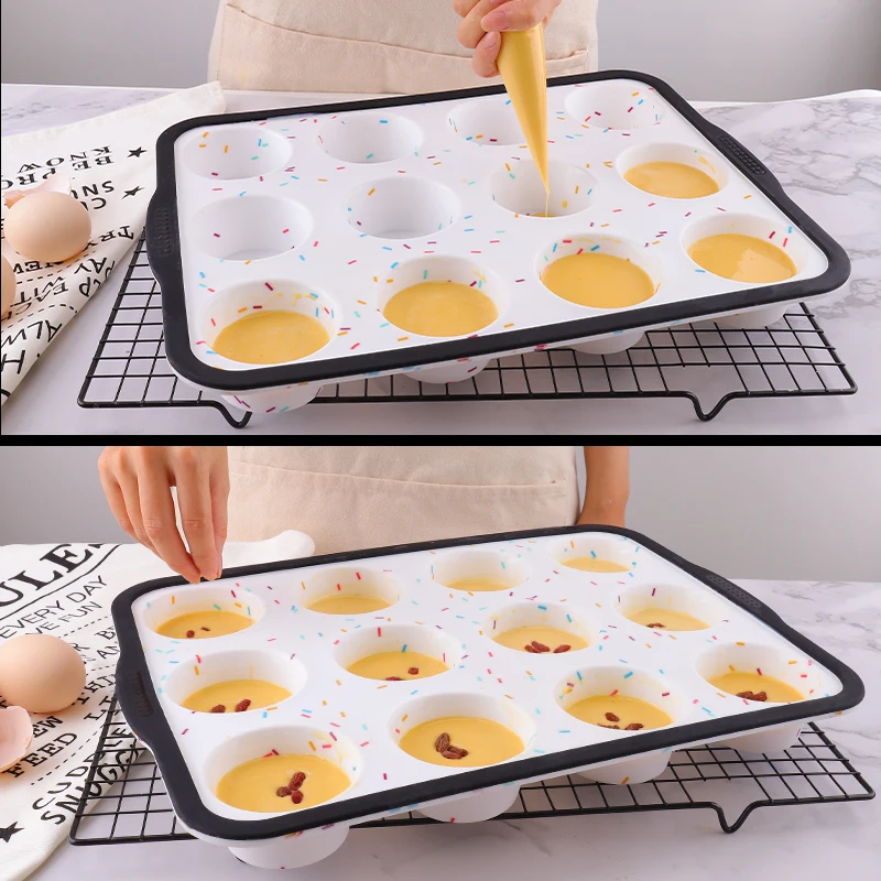 Non-stick Bakeware Bpa Free Silicone Mafen Cup Silicone Cake Mold Pans ...