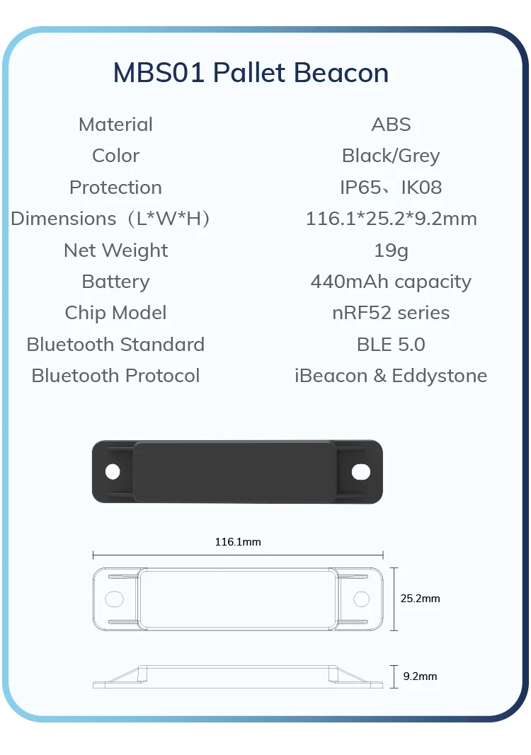 Minew MBS01 Tracking Sticker Pallets Location Tag Ble Indoor Asset Tag ...