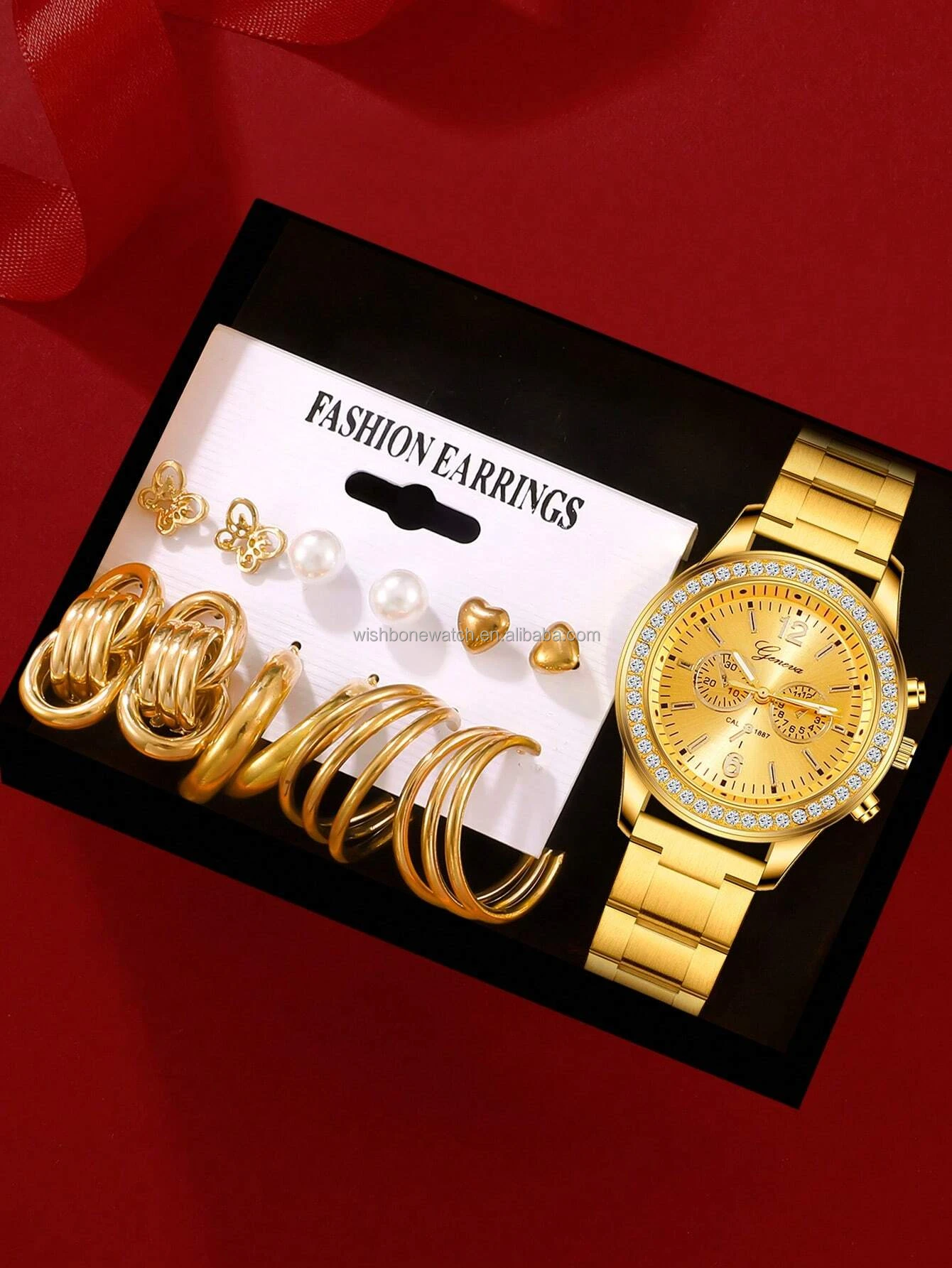 102021 Women's Gold-tone Alloy Rings Watch With Gorgeous Full ...