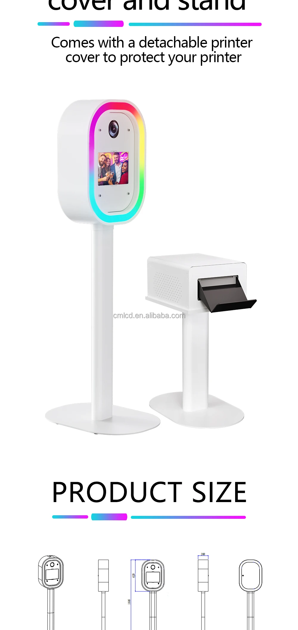 Modern Metal Oval Photo Booth DSLR + iPad Horizontal Mount Compatible ...