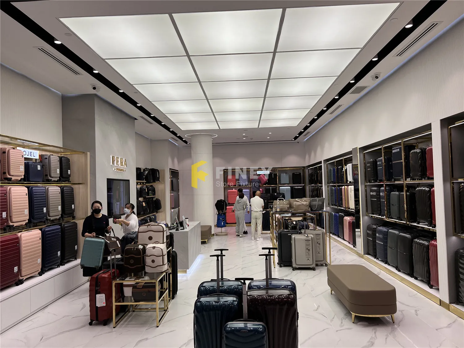 Shopping Mall Handbag Shop Design Retail Adjustable Floor Standing ...