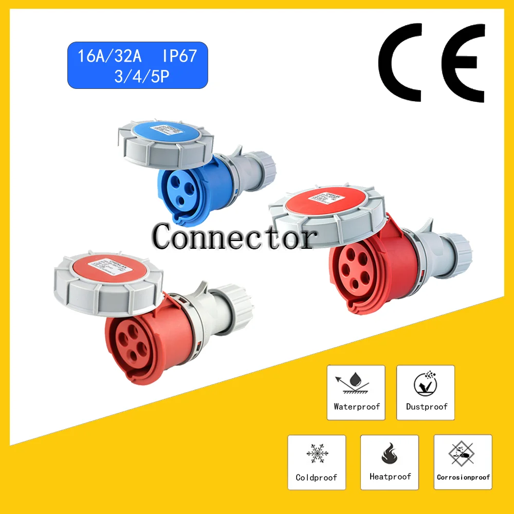 Manufacturer's Price 3pin Waterproof And Dustproof 16a 32a Ip67 3p+e+n ...