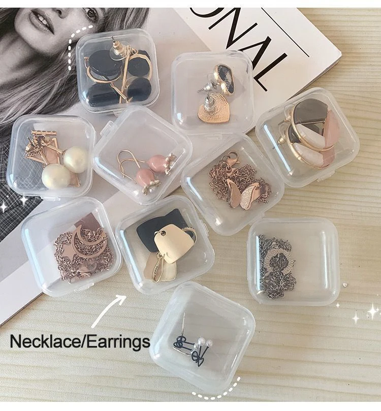 Mini Clear Plastic Small Box Earplugs Necklace Earring Gift Packaging ...