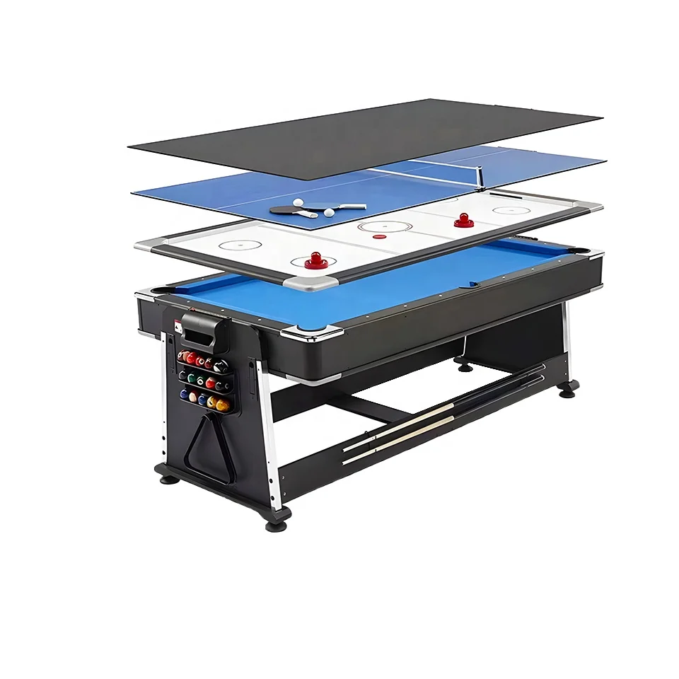 Family Indoor Multi Game Table With Air Hockey Table Tennis 4 In 1 ...