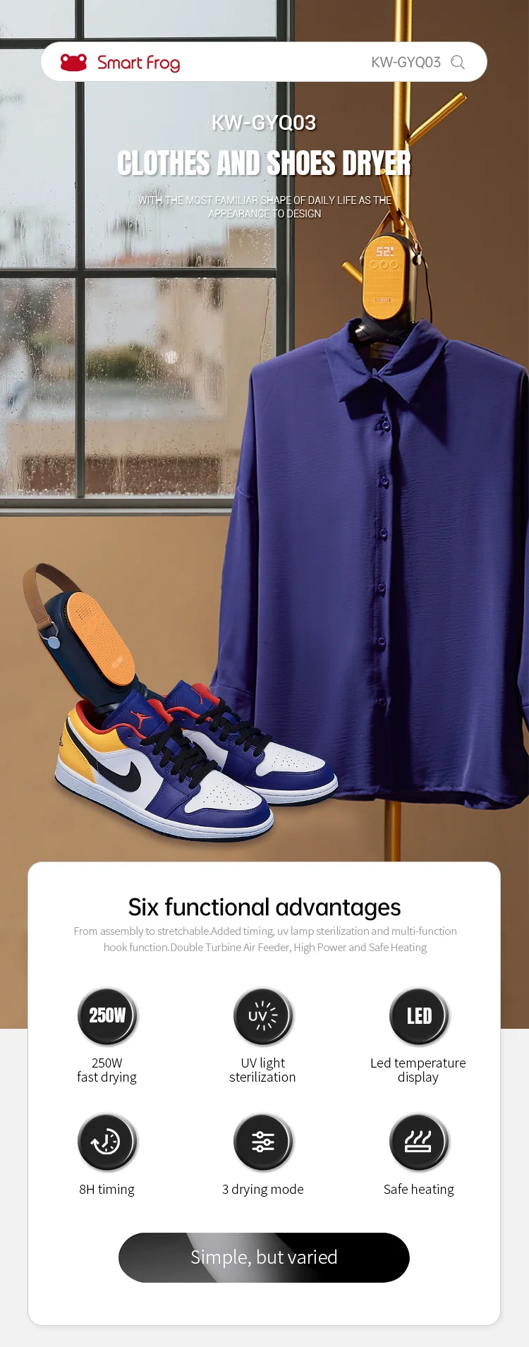 Smart Frog Portable Clothing Dryer - Efficient & Intelligent