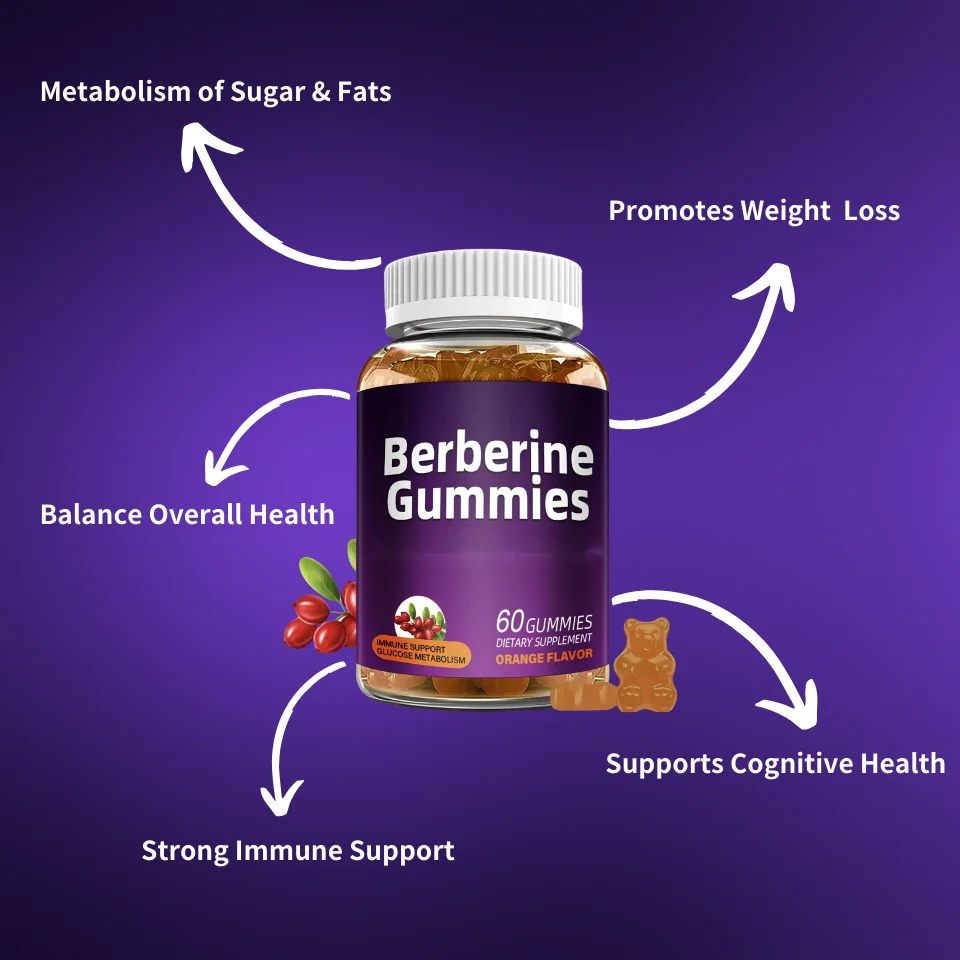 Sugar-free Gummies Berberine Hcl Gummies With Ceylon Cinnamon Berberine ...