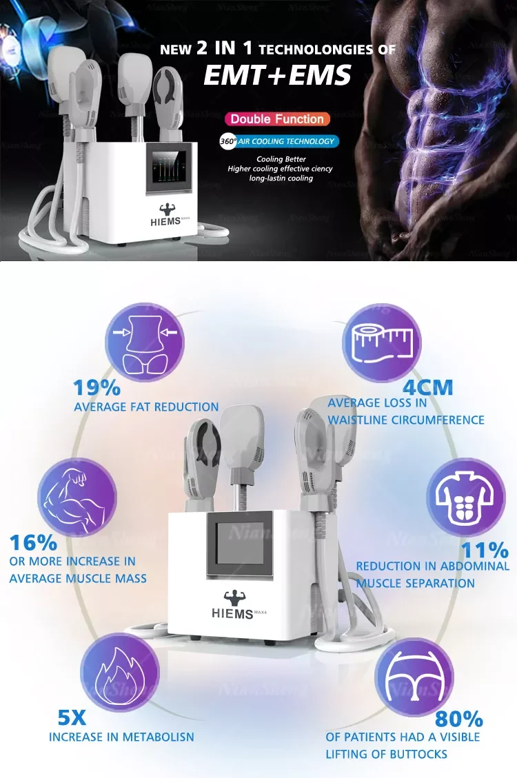Ems Emt Sculpting Hiemt Pro Max4 Muscle Stimulator 4 Handles Hiems Ems ...