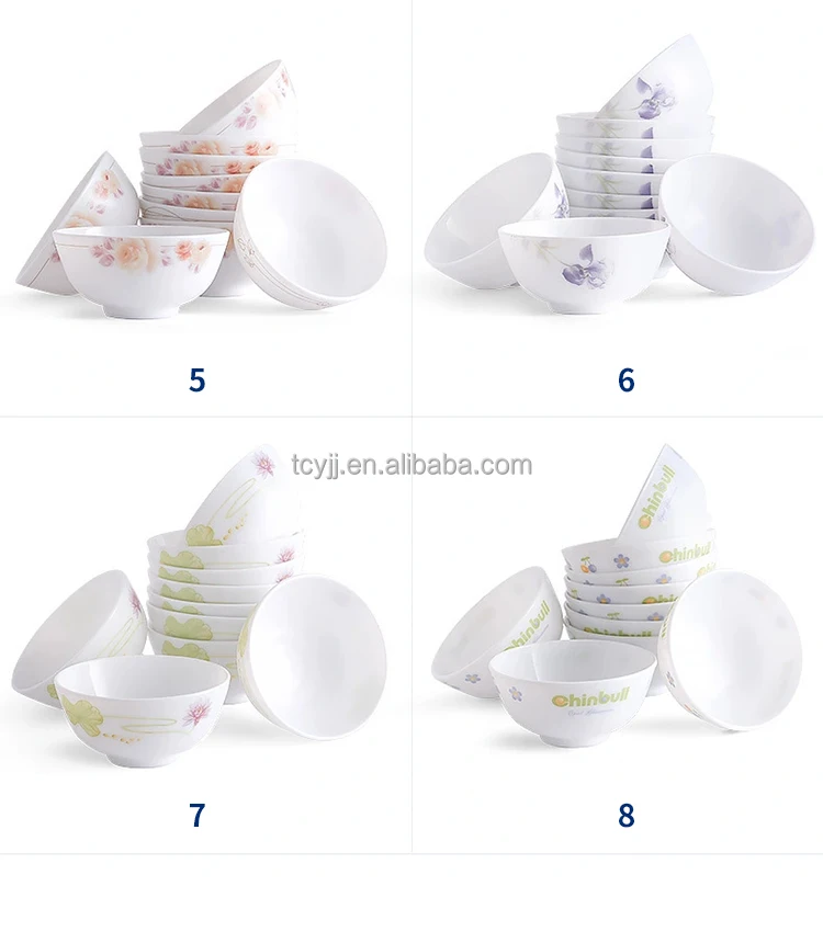 Tempered Glassware Sets Microwave Safe Opal Glassware Bowls & Plates ...