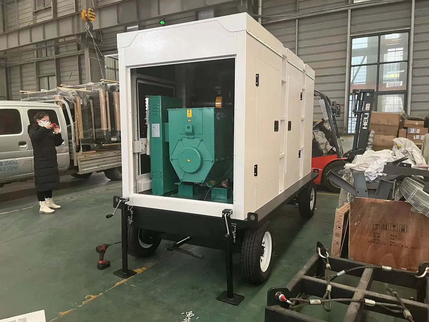 Mobile Trailer Generator 80kw 100kva 220v With Four Wheels Electric ...