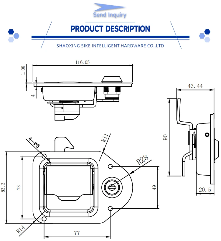 Stainless Steel SUS304 Truck Toolbox Door Locks - Secure & Durable