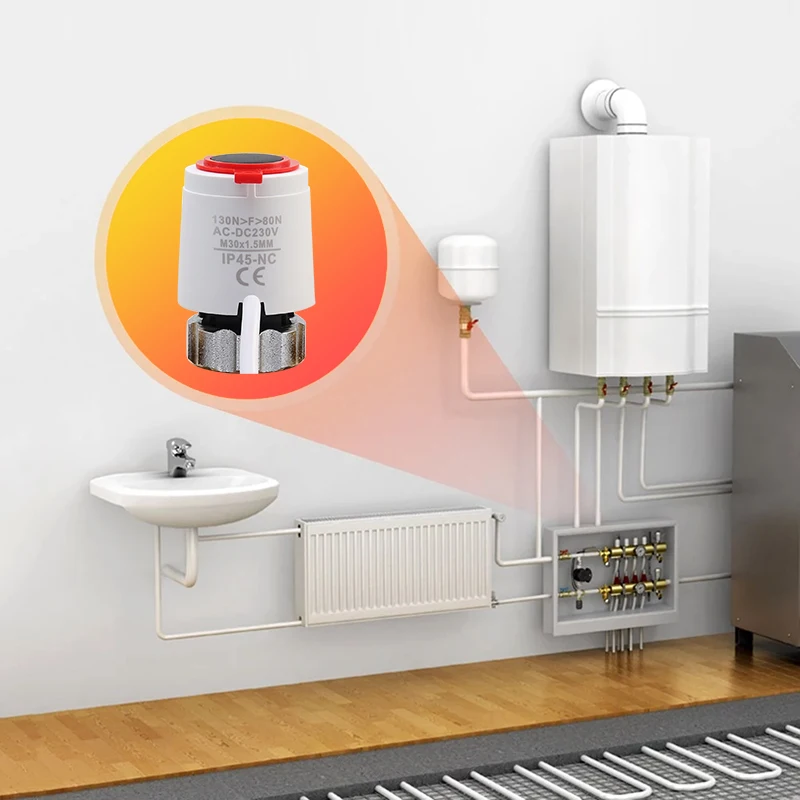 230V Electric Thermal Actuator for Underfloor Heating Manifold