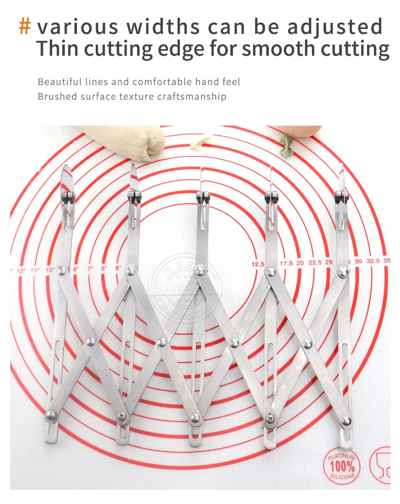 Stainless Steel Pastry Cutter Expandable Dough Divider Dough Cutter ...
