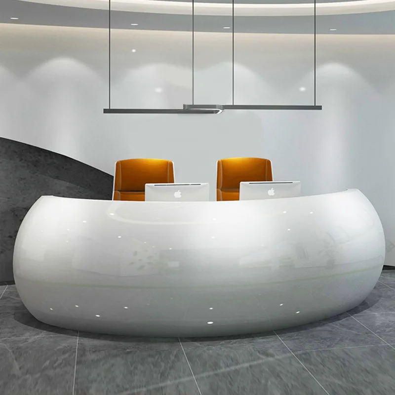Zitai Luxury Round Curved Customer Service Desk Reception Office Salon ...