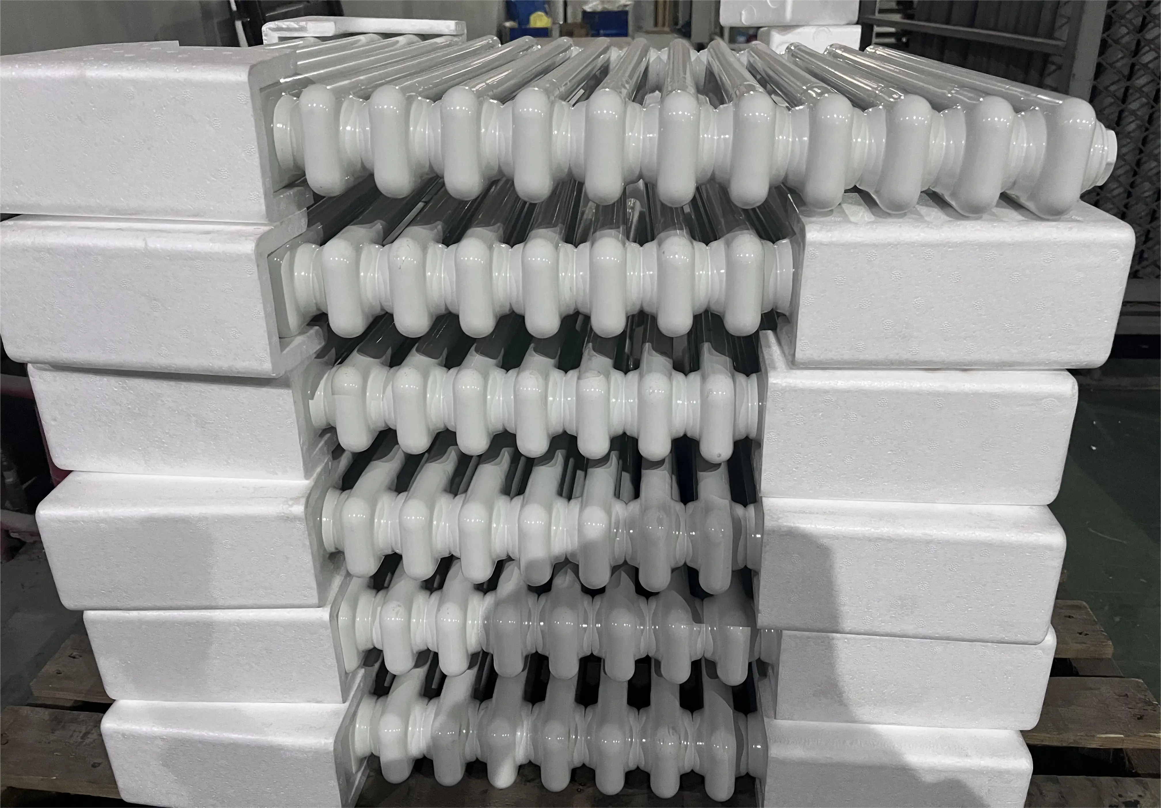 Traditional White 3-Column Horizontal Cast Iron Radiator Heat Radiating ...
