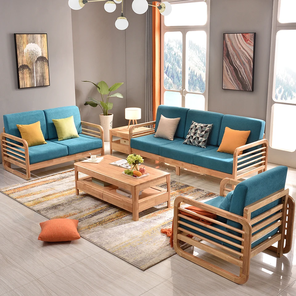 Cheap wooden sofa set store