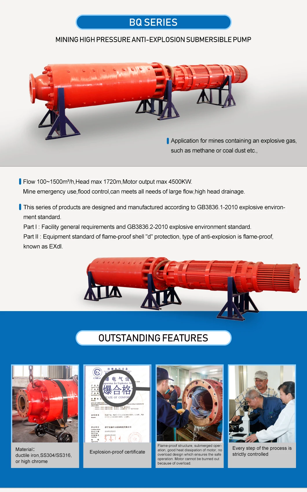 Atex Submersible Pump In Mine Explosion Proof Dewatering Submersible ...