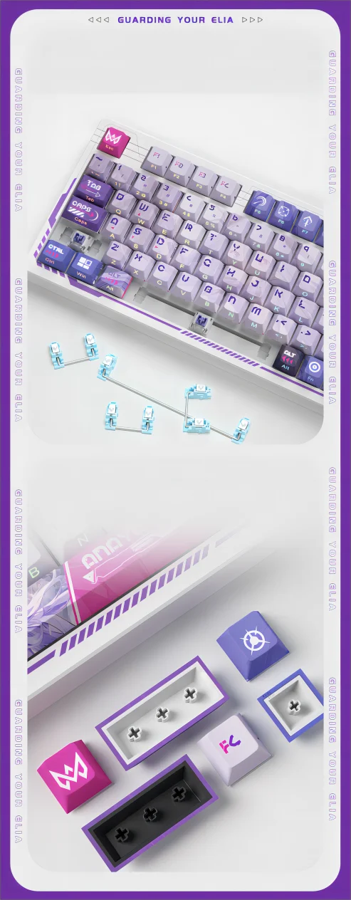 HZGAMER 75 Key Customized Mechanical Gaming Keyboard, PBT Keycaps & RGB Backlit ODM