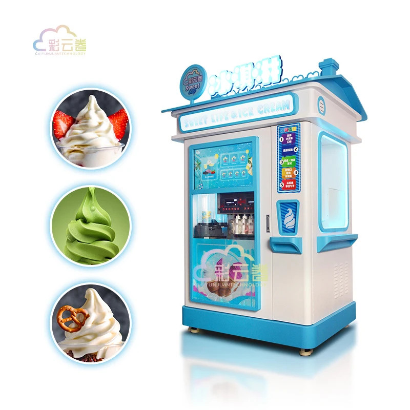 Caiyunjuan Ice Cream Unmanned Vending Machine Factory Coin Ice Cream ...