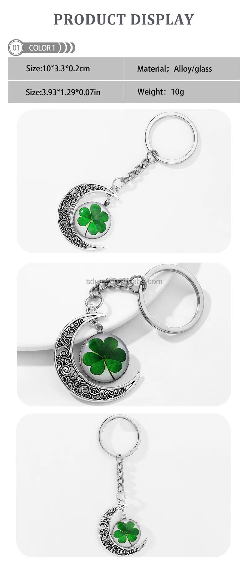 Four-leaf Clover Key Chain Lucky Symbol Pendant Keyring Custom Keychain ...