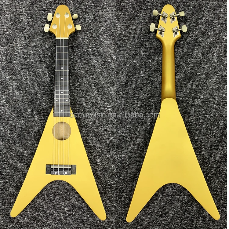 21 Inch Soprano Flying V 4 String Guitar Ukulele for Beginners