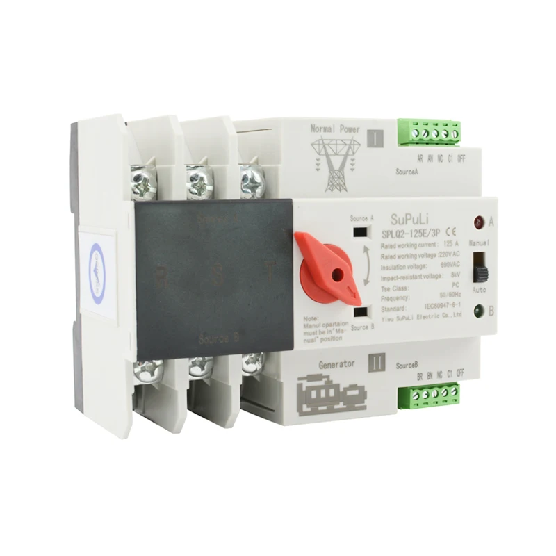 125A 3 Phase Dual Power Transfer Switch - Automatic Switching