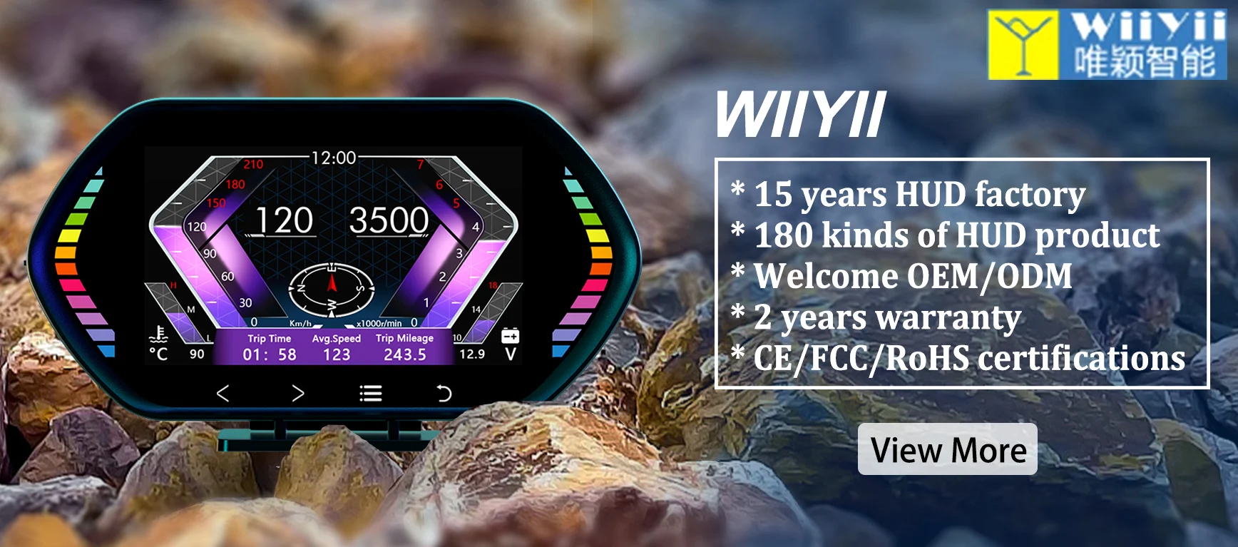 Car HUD M22 - Head up Display with GPS & Speed Reminders