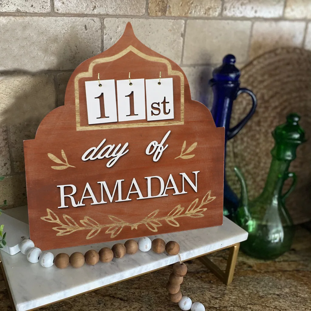 Customized New Design Islamic Gift home Decoration wood Ramadan Craft ...