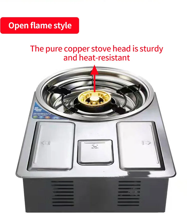 Korean Restaurant Stainless Steel Table Build in Stove