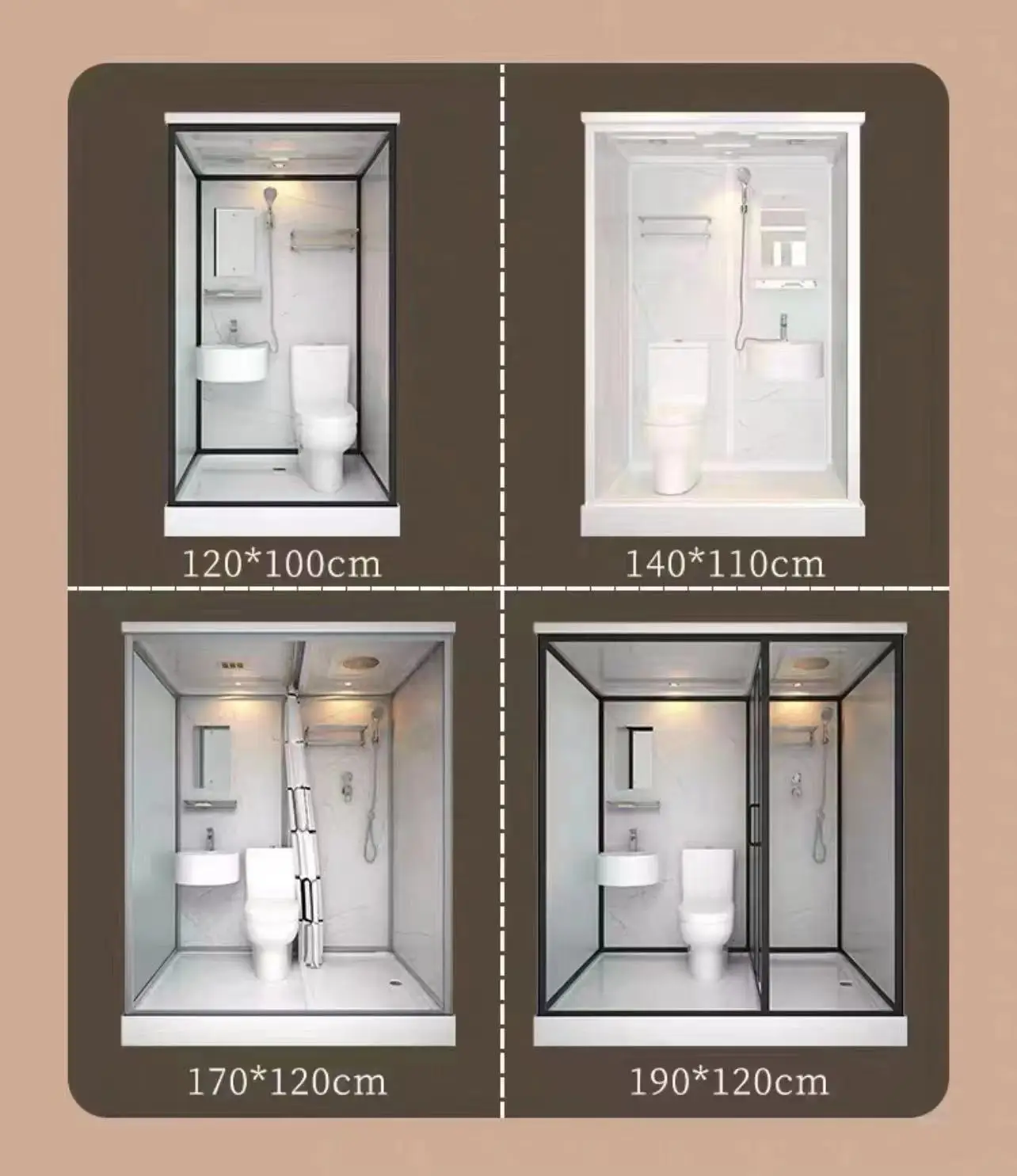 Portable Luxury Building Standing Showers Prefabricated Modular ...