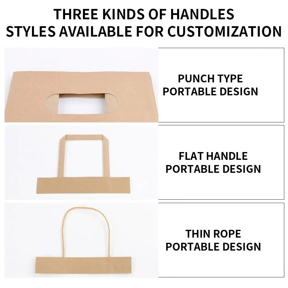 Customizable Kraft Paper Bags - Ideal for Shopping & Promotion