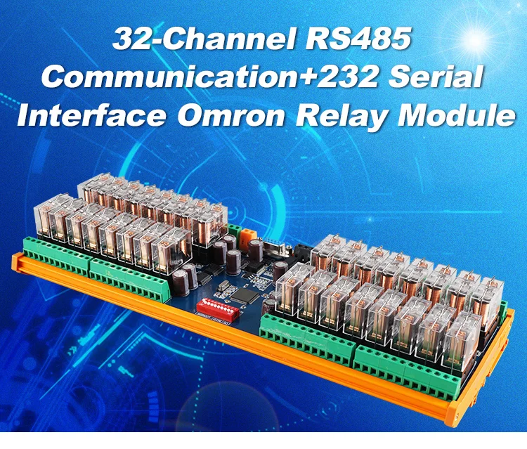 32-channel Communication Relay Module Rs485/232 Dc12v/24v Relay Output ...